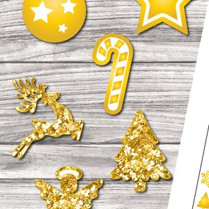 Gold Christmas Stickers,printable Planner Stickers,holiday Stickers ...