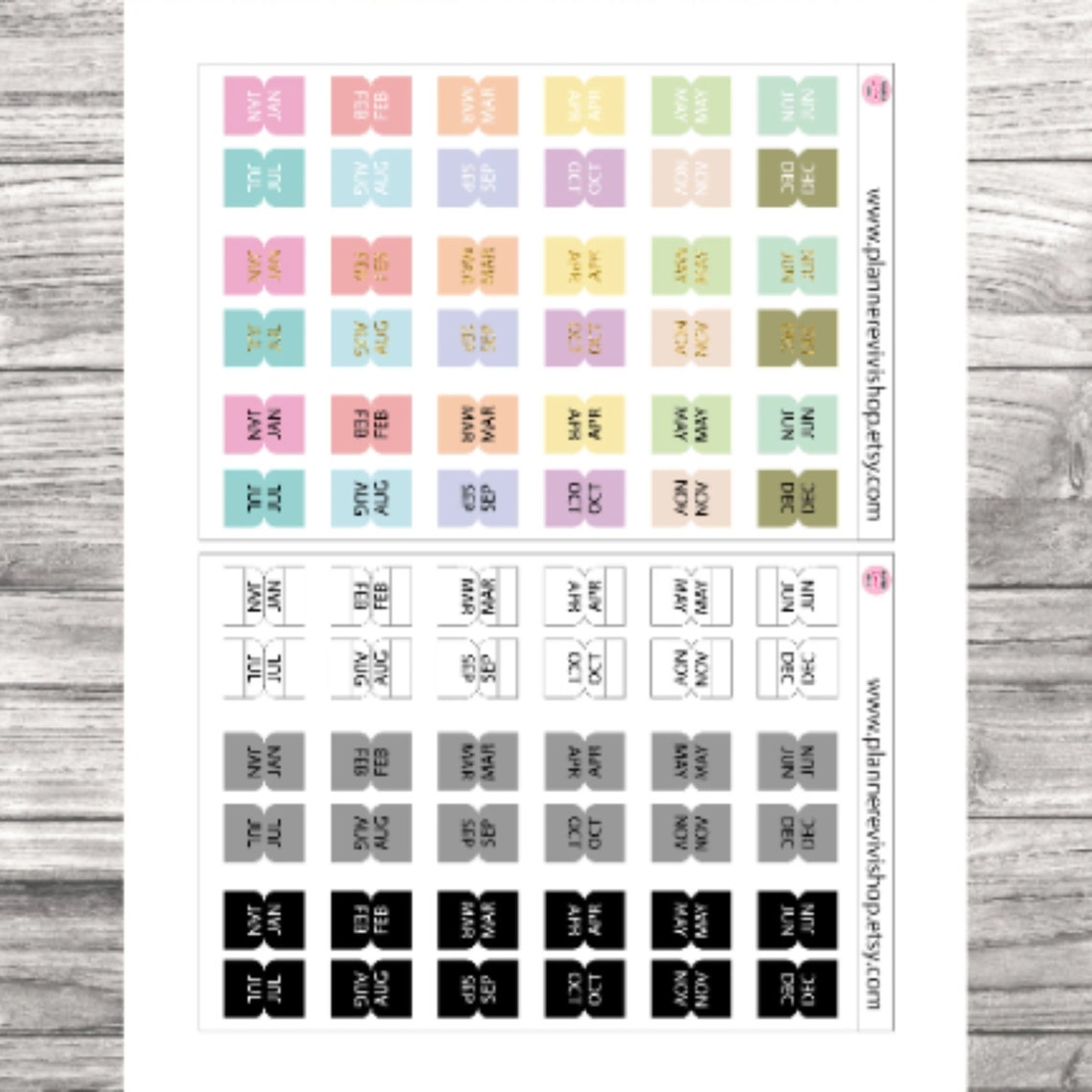 PLANNER TABS Printable Stickers Hobonichi Tabs Tab - Etsy