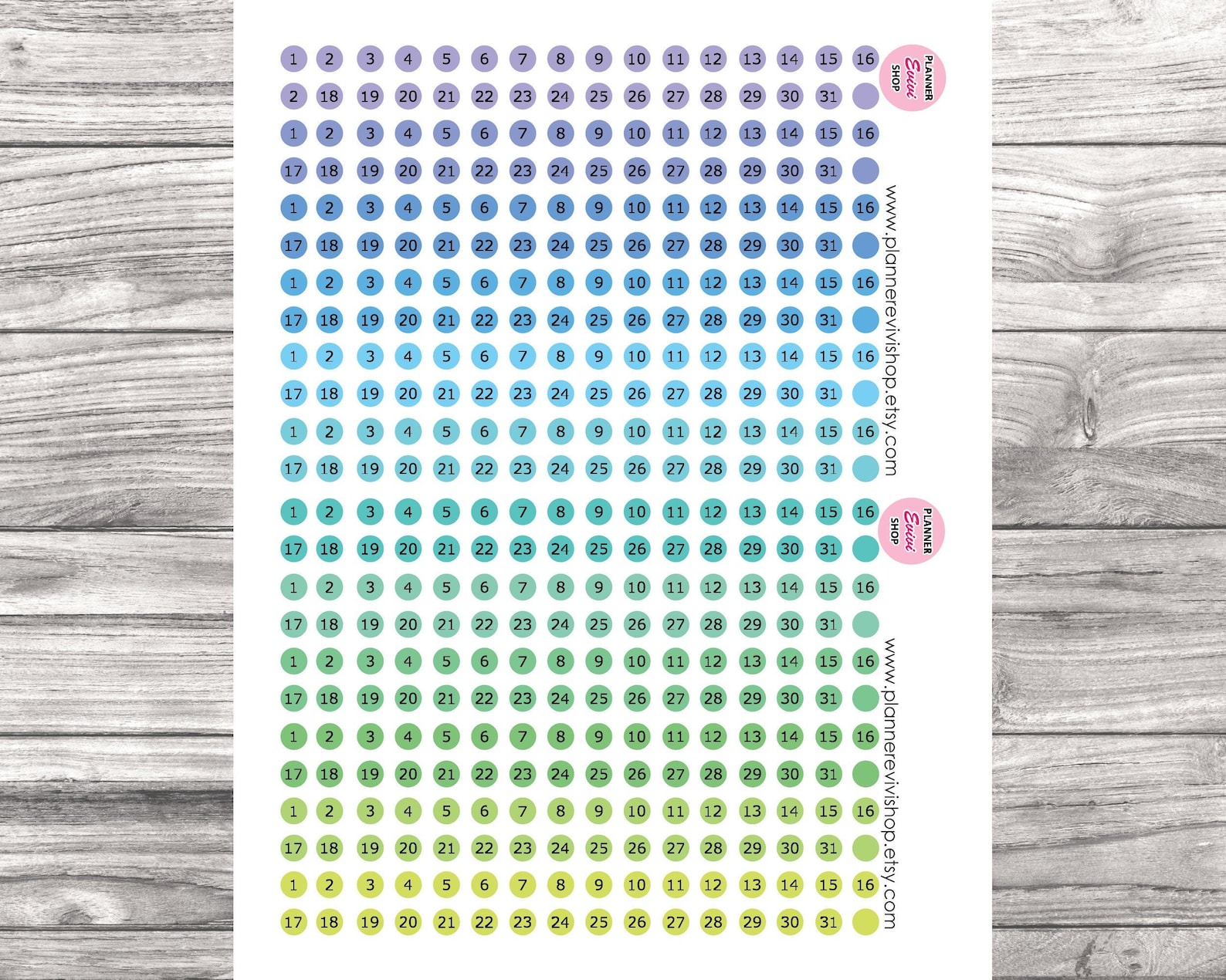 Printable Date Dots, Printable Planner Stickers, Date Dot Stickers,erin ...