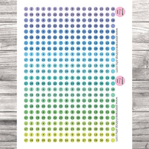 Printable Date Dots, Printable Planner Stickers, Date Dot Stickers,erin ...