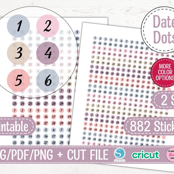 Mini Date Dot Cover Stickers - Etsy