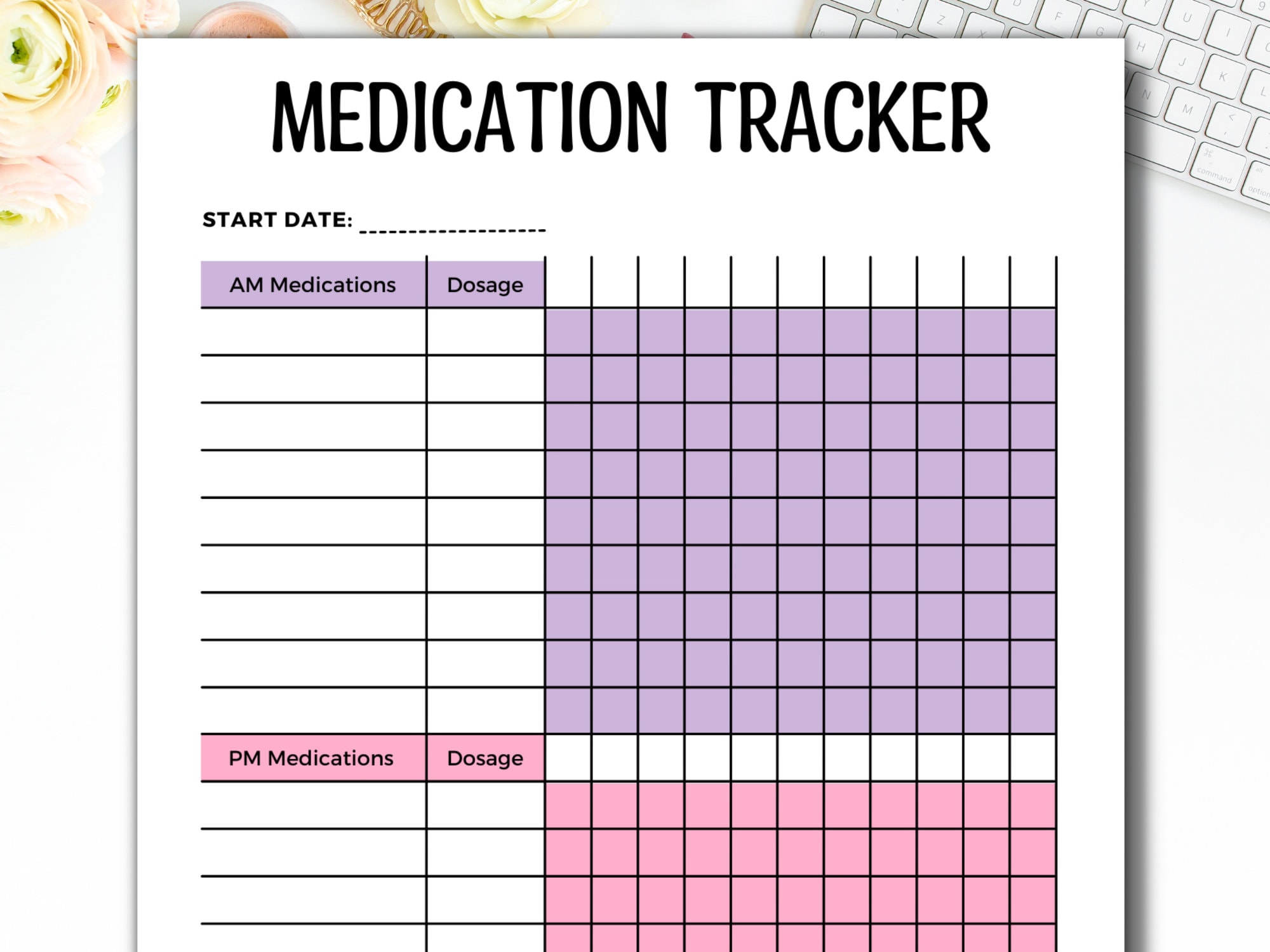 Medication Tracker Log List Chart, Printable Daily Planner Sheet, Pill ...