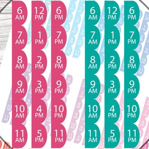 Hour Strips-printable Planner Stickers, Erin Condren,happy Planner ...