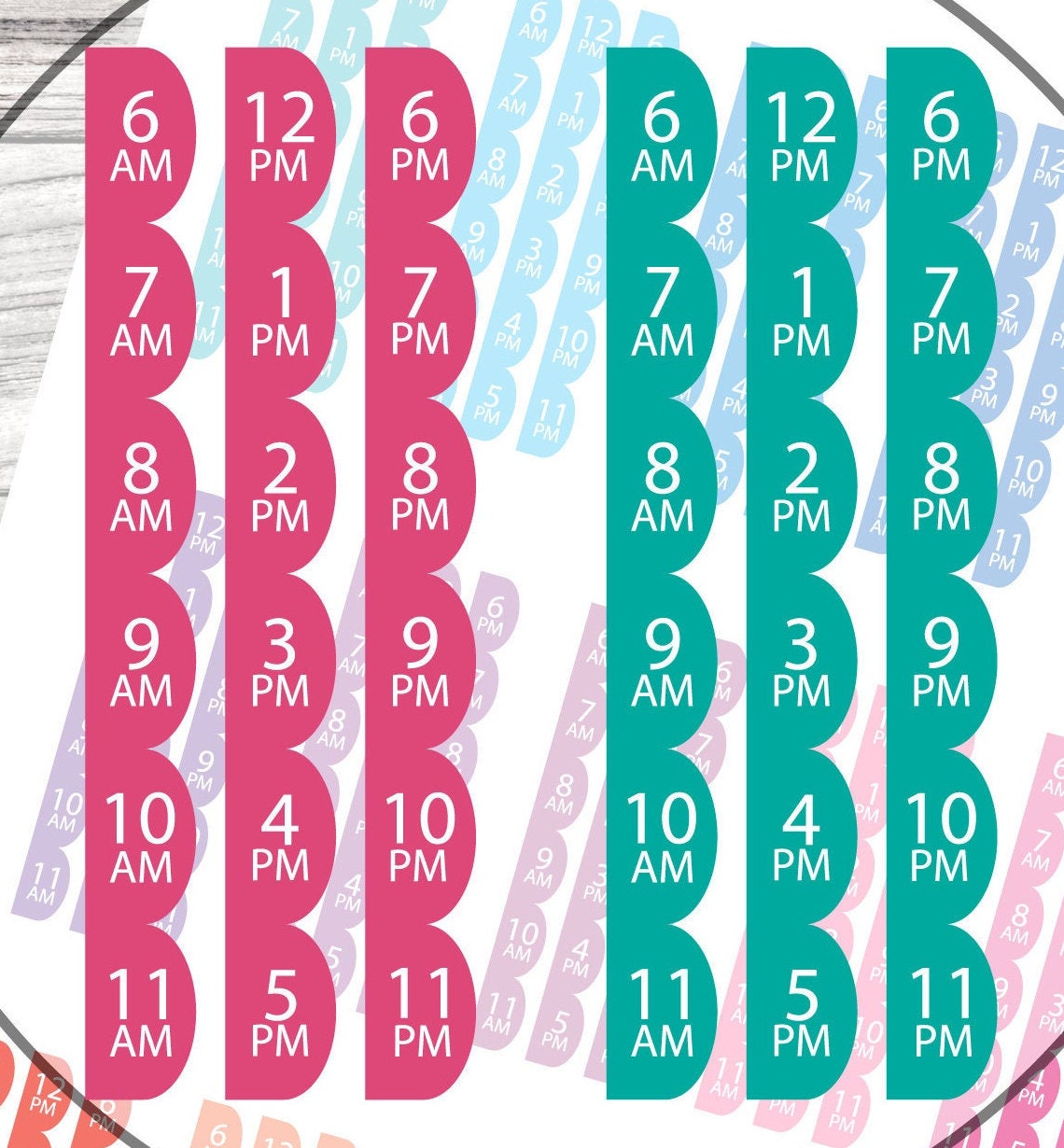 Hour Strips-printable Planner Stickers, Erin Condren,happy Planner ...