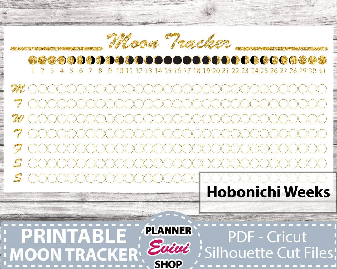 Hobonichi Weeks Moon Phase Tracker,printable Planner Stickers,printable ...