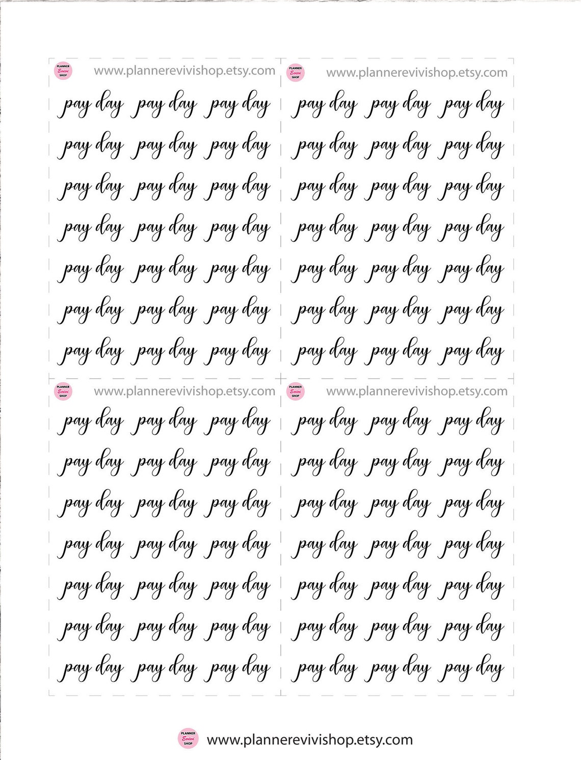 Pay Day Printable Planner Stickers, Budget Stickers for Journals ...