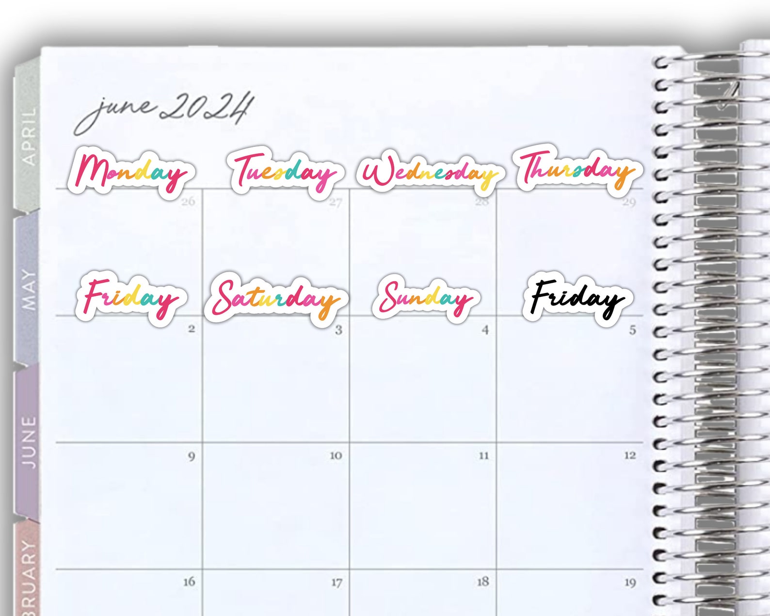 Days of the Week Script Stickers/printable Planner - Etsy