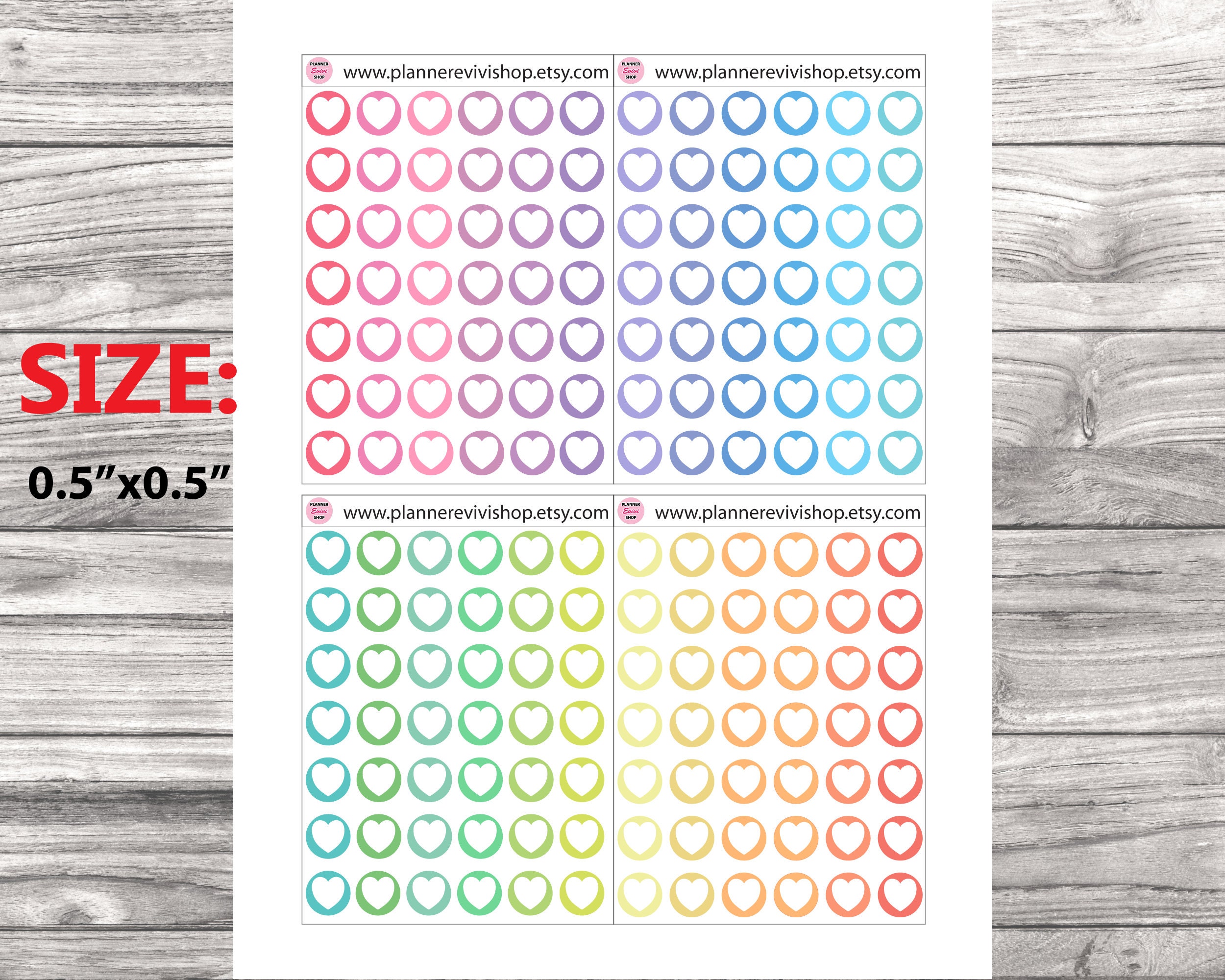 Deco Cute Tiny Stickers Sheet, Printable Planner Stickers, Mini Hearts ...