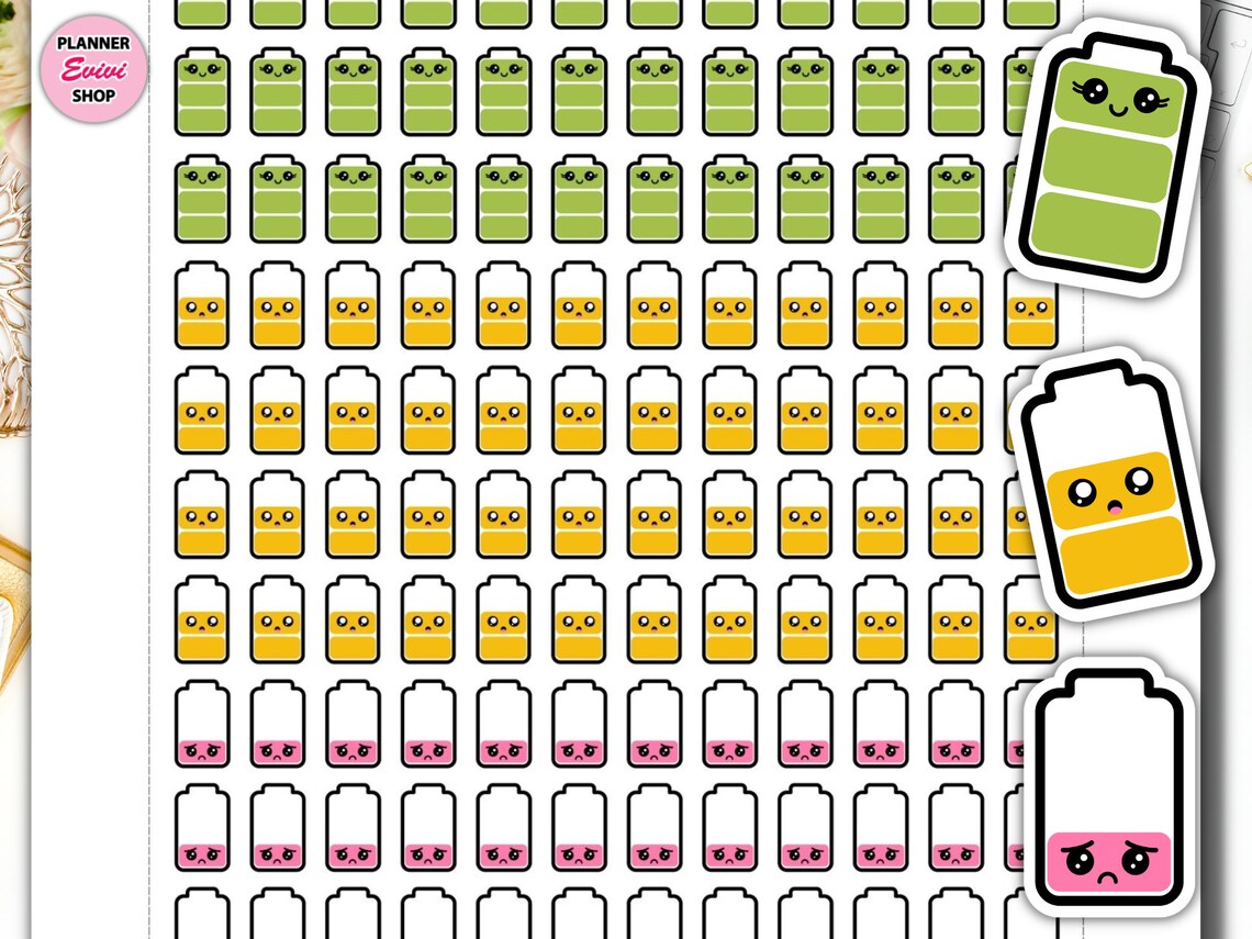 Cute Energy Tracker Printable Planner Stickers/self Care Tracker ...