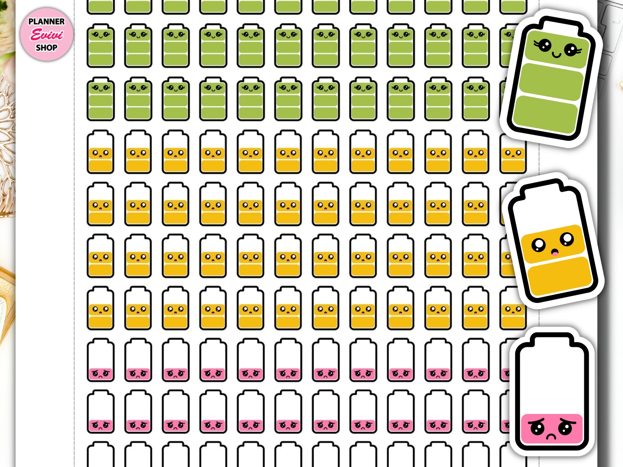 Cute Energy Tracker Printable Planner Stickers/self Care Tracker ...