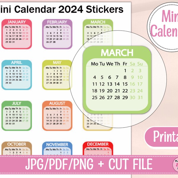 Mini Calendar - Etsy