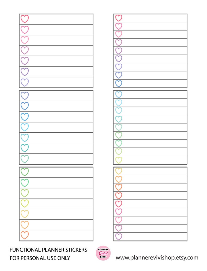 Sticky Note-rainbow Color Printable Planner Sticky Note Digital Sticky ...