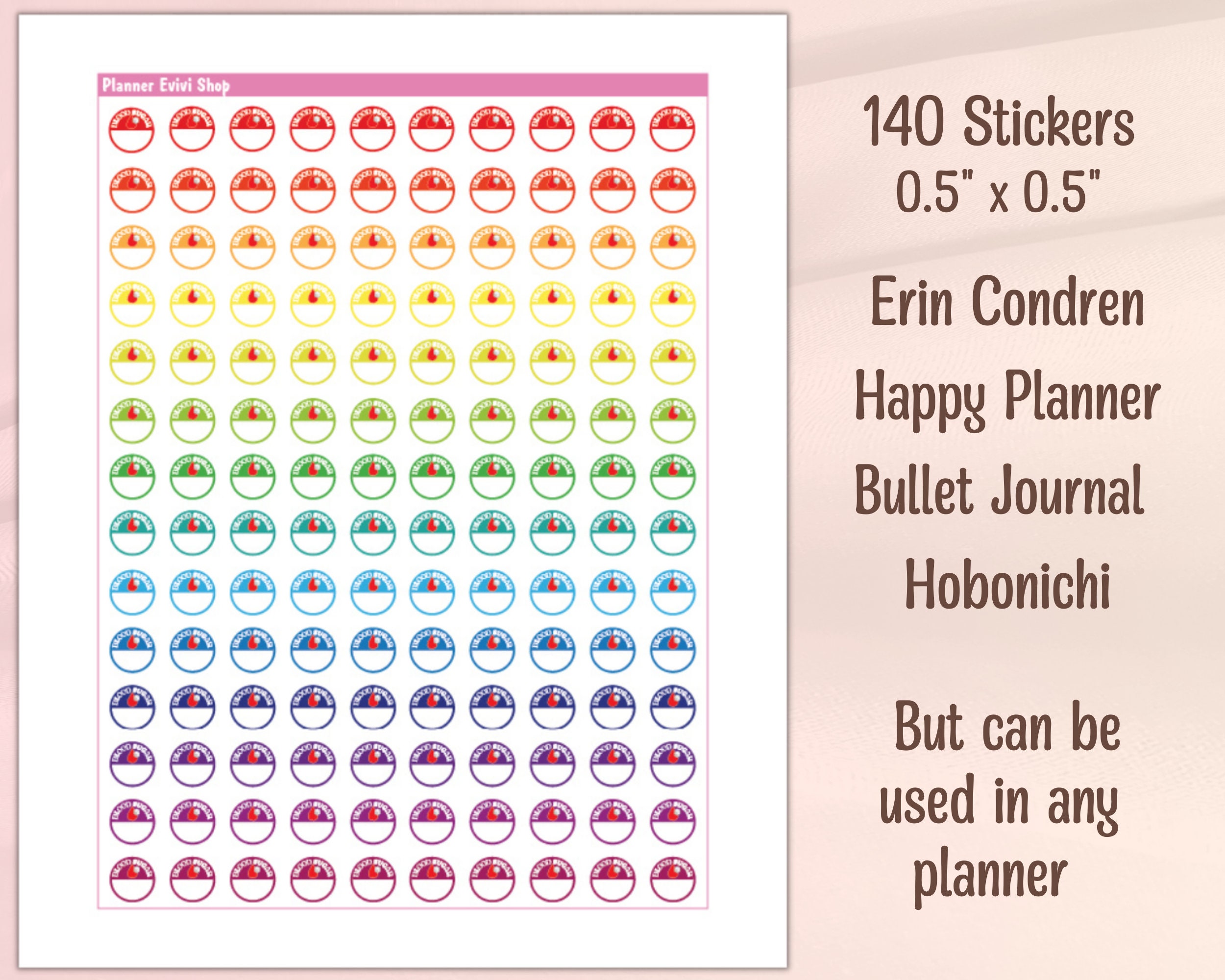 Blood Sugar Printable Planner Stickers/diabetes Stickers, Blood Sugar ...