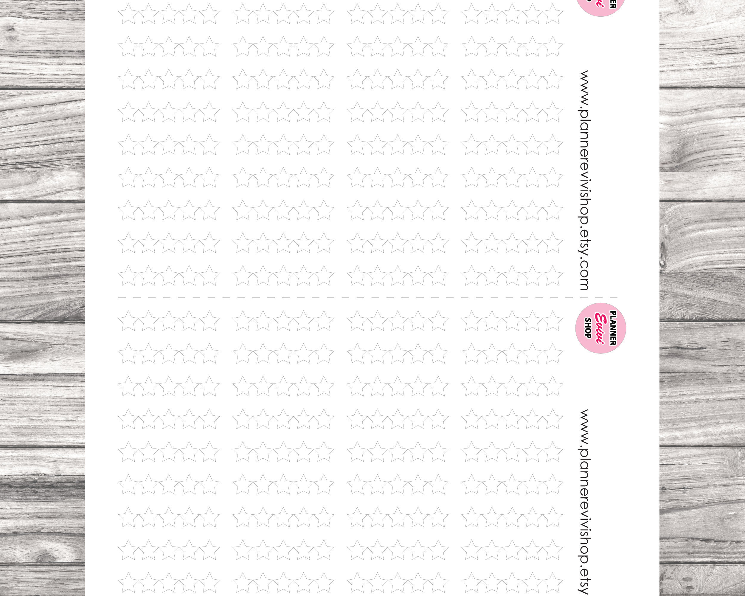 Star Rating Printable Planner Stickers, Book Ratings Planner Stickers ...