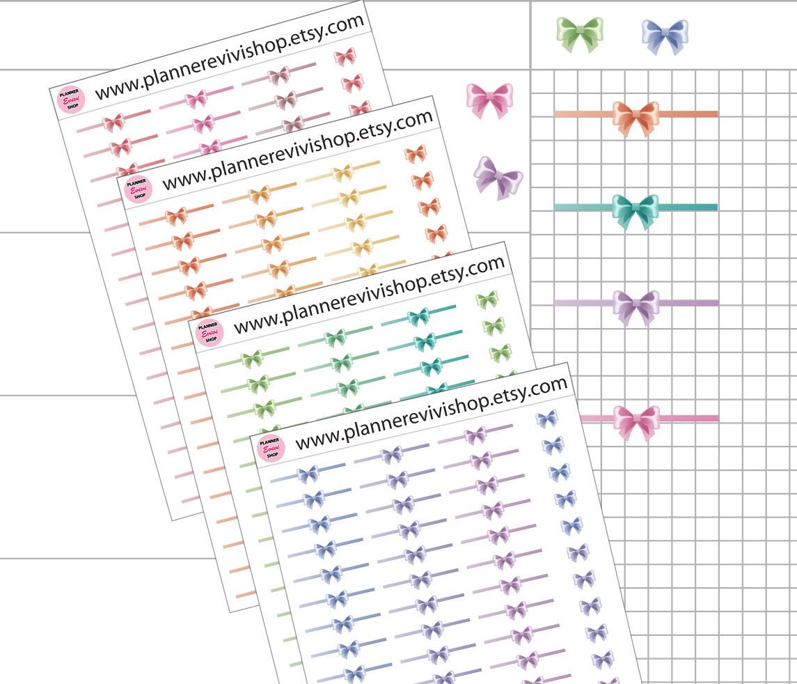 Hobonichi Weeks Divider Stickers, Printable Hobonichi Weeks Bow Border ...