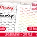 Days of the Week Script Stickers/printable Planner Stickers/erin ...