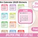 2025 Mini Calendar Planner Stickers/2025 Calendar Stickers/2025 Monthly ...