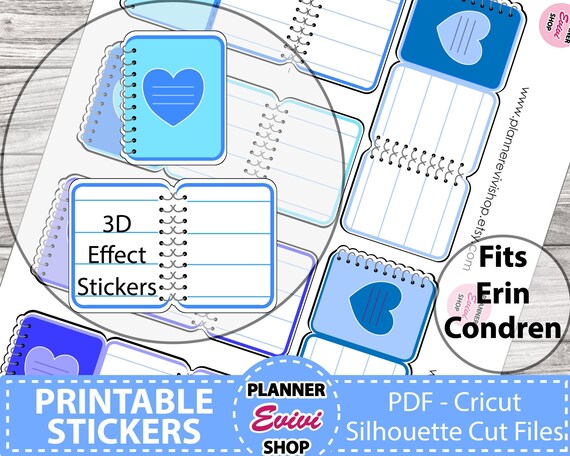 3D Effect Sticker/printable Planner Stickers/erin Condren - Etsy