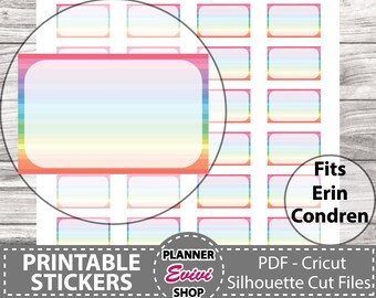 Erin Condren Full Boxes for Weekly Monthly Spread Printable Stickers ...