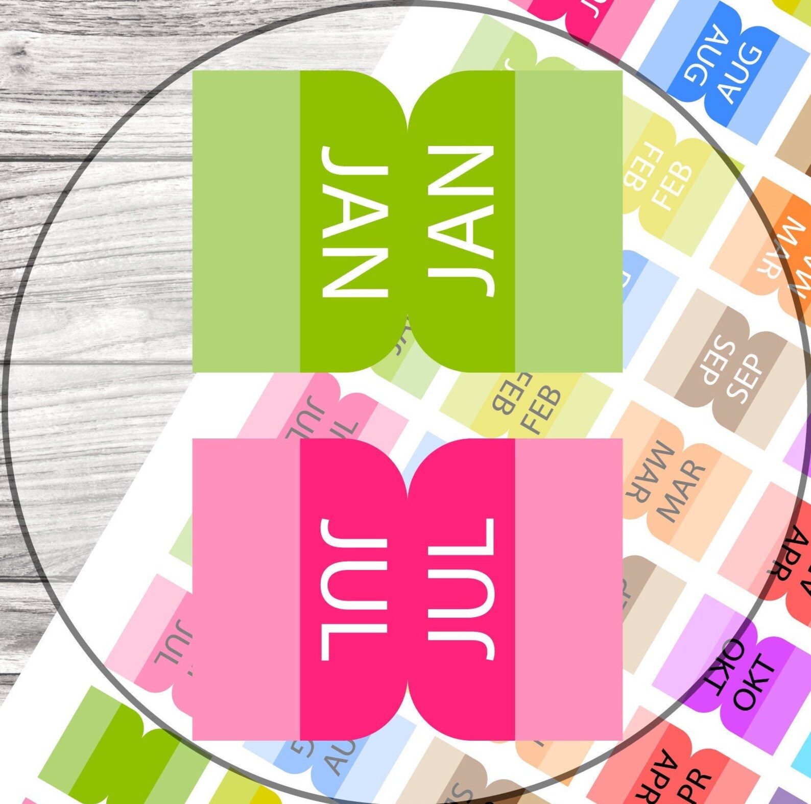 Erin Condren Monthly Tabs, Printable Planner Stickers, Divider Tabs ...