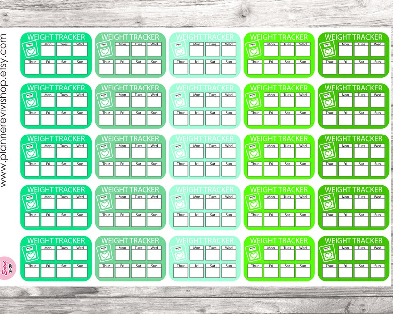 Weight Loss Tracker, Habit Tracker Stickers, Printable Planner Stickers ...
