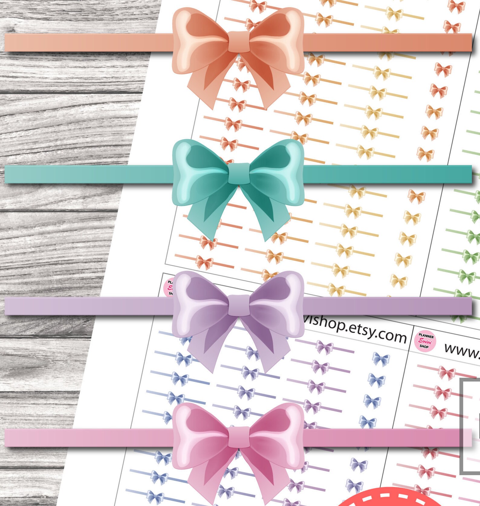Hobonichi Weeks Divider Stickers, Printable Hobonichi Weeks Bow Border ...