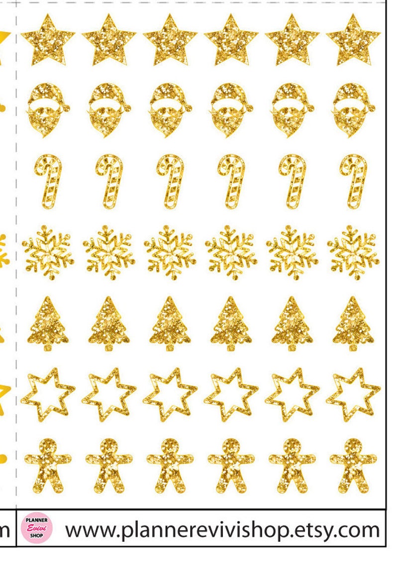 Gold Christmas Stickers,printable Planner Stickers,holiday Stickers ...