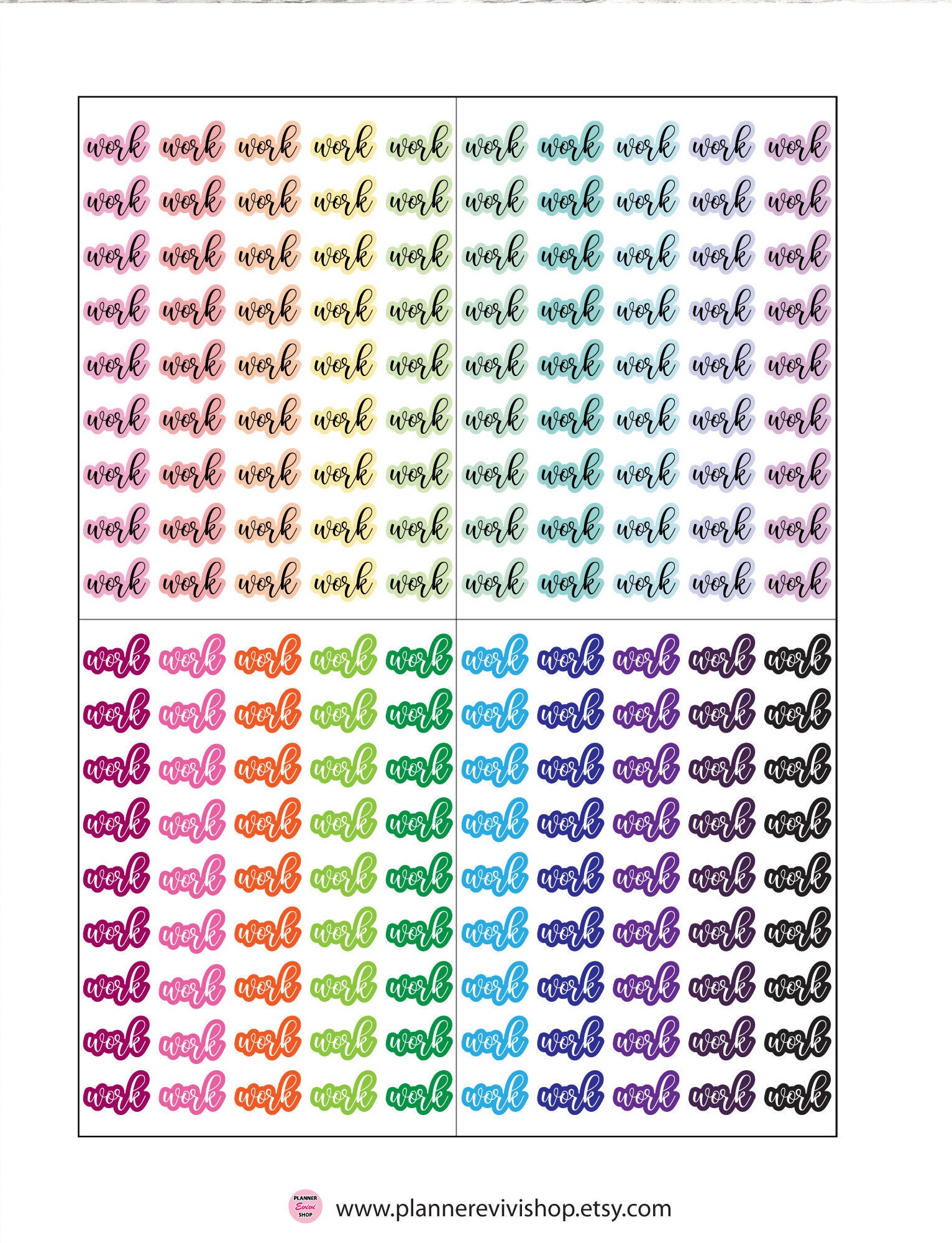 Work Stickers Work Colleague Gift Work Script Printable | Etsy