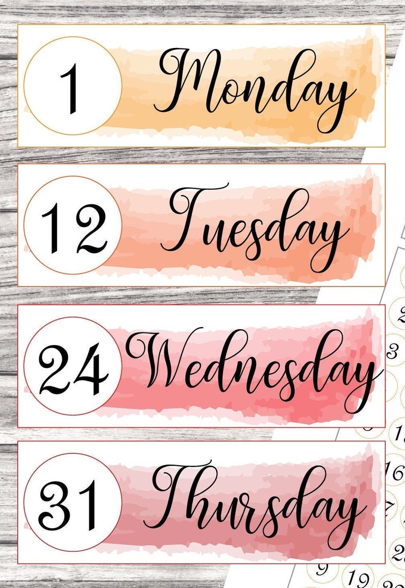 Date Cover Printable Planner Stickers, Erin Condren ,EC Planner ...