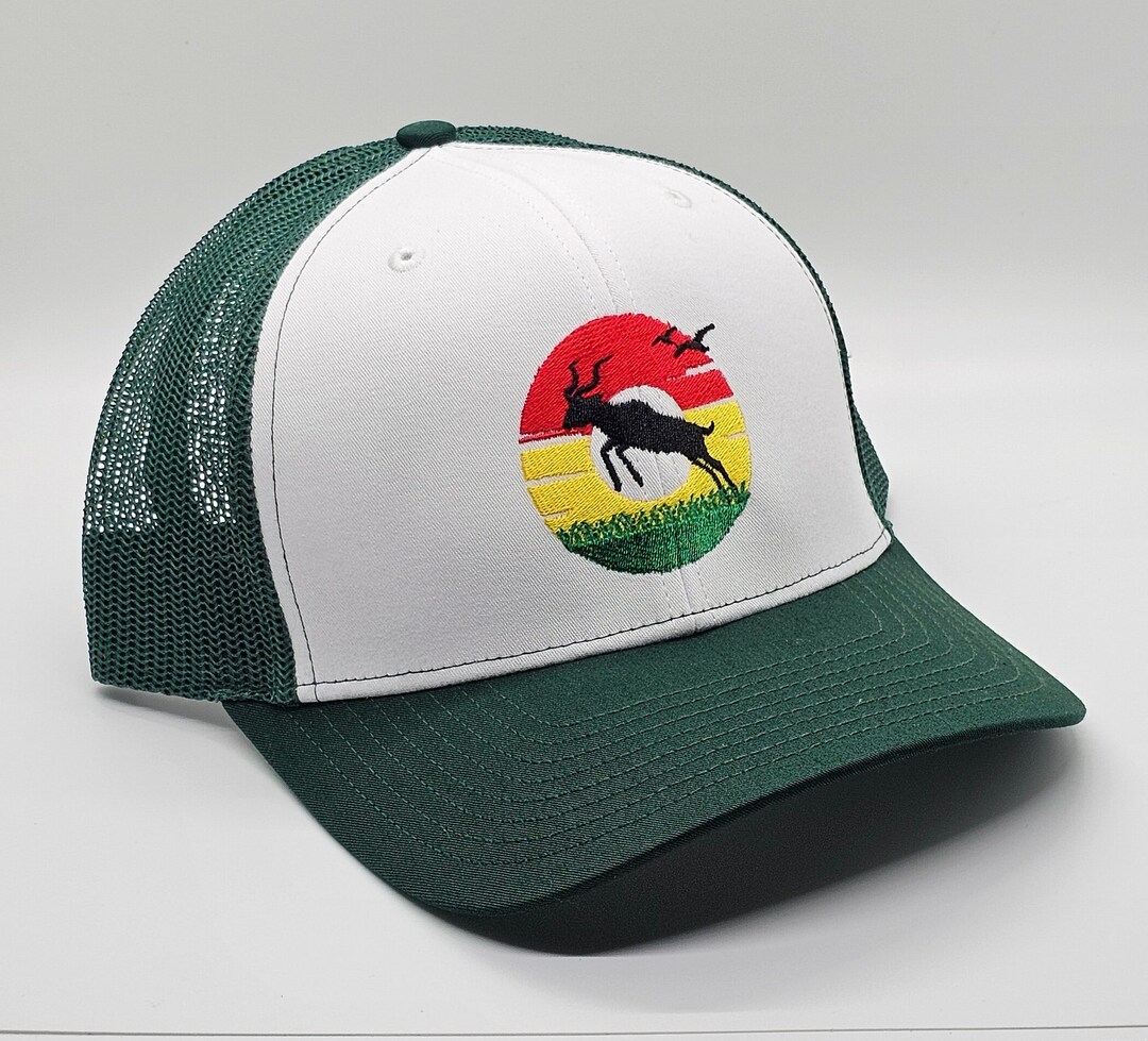 Dub Like an Antelope Donut Sunset Green and White Snapback Trucker - Etsy