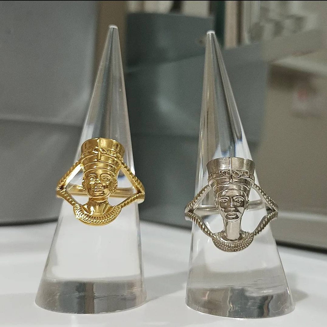 Nefertiti Adjustable Gold & Platinum Plated Statement Ring - Etsy