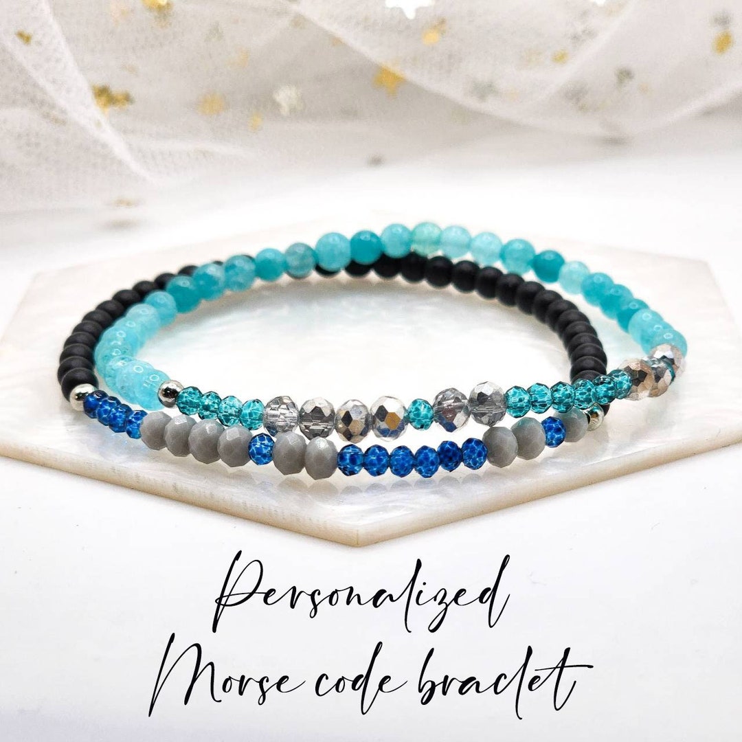 Custom Morse Code Beaded Bracelet: Hidden Message Jewelry - Etsy