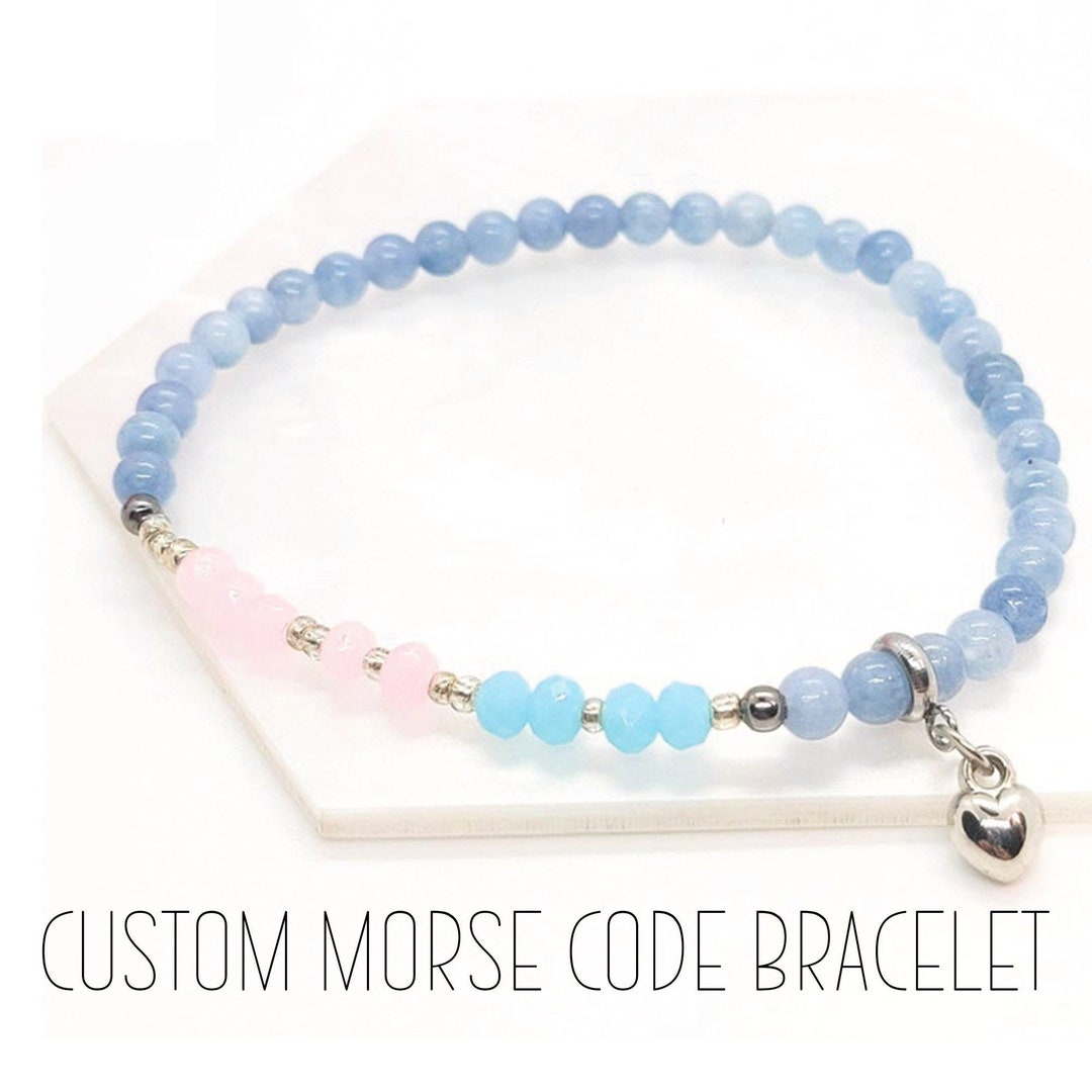 Custom Morse Code Bracelet Morse Code Beaded Bracelet - Etsy