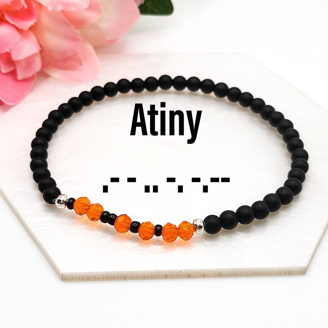 Ateez Atiny Morse Code Bracelet: Personalized Beaded Jewelry - Etsy