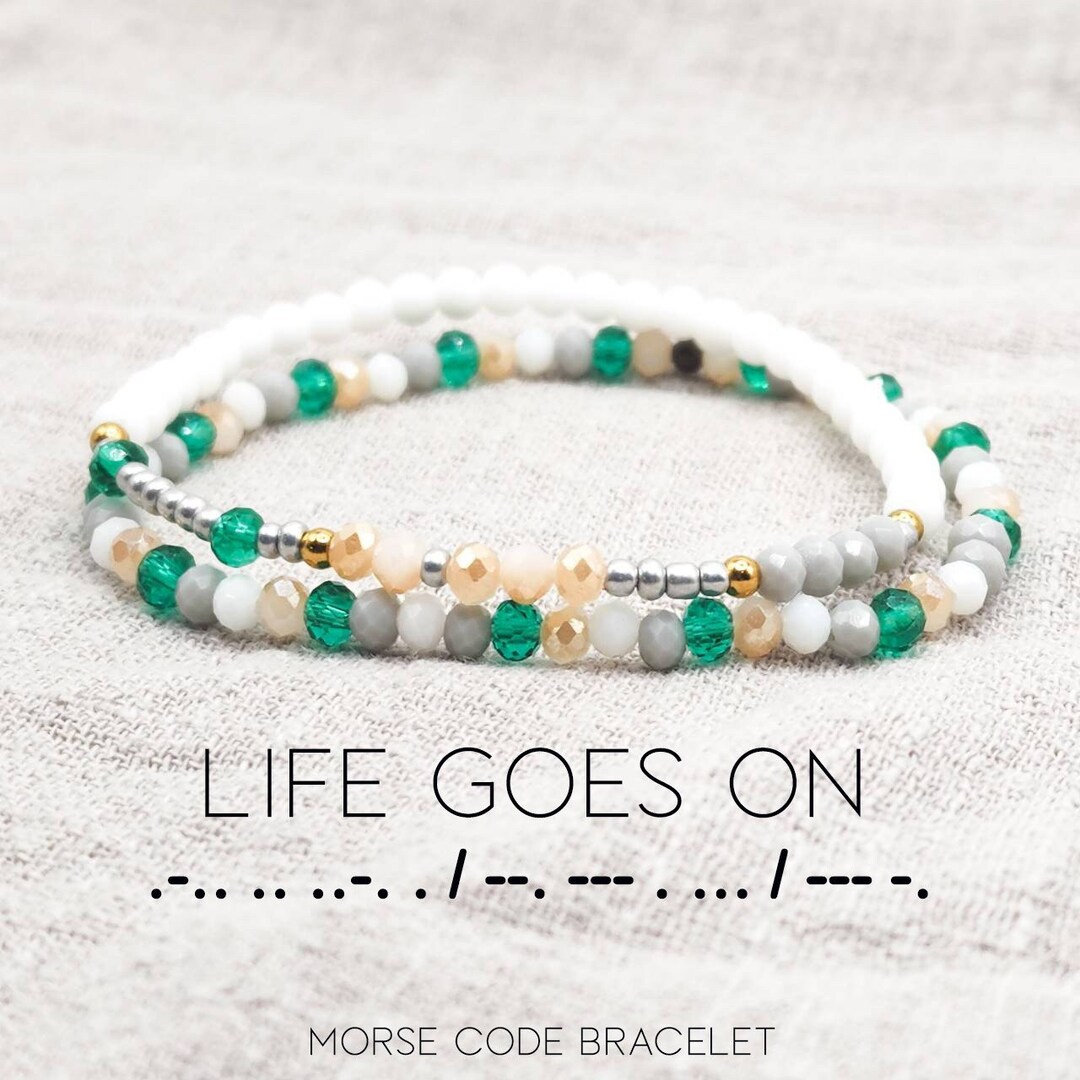 Morse Code Beaded Bracelet: Personalized Message Jewelry - Etsy