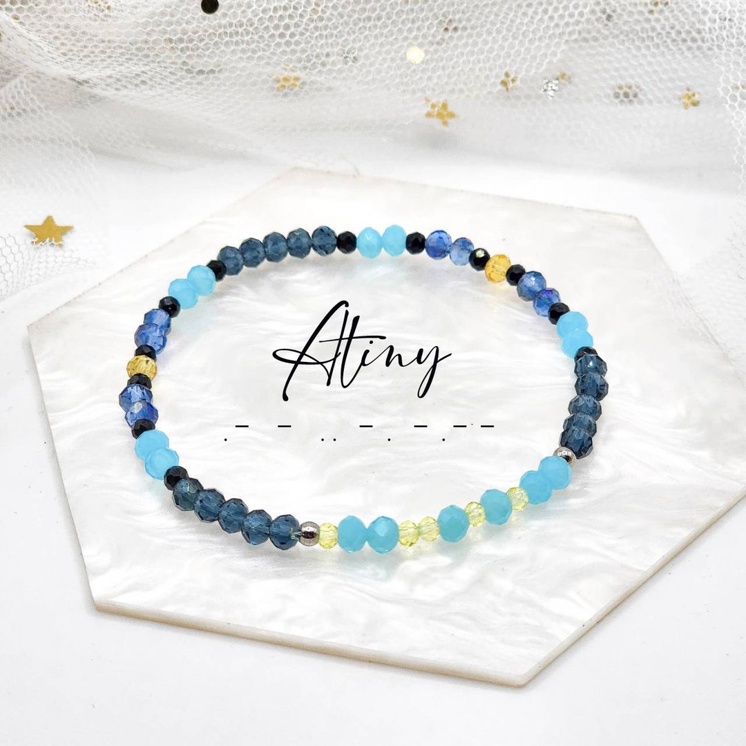 Atiny Bracelet - Turbulance Color Bracelet - Morse Code Bead Bracelet ...