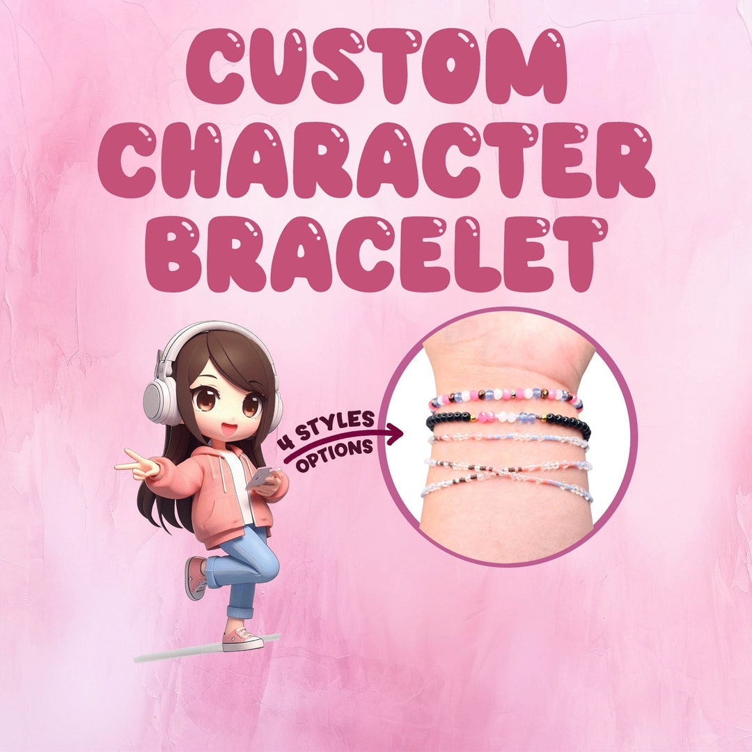 Custom Anime Character Bracelet - Beaded Bracelet - Cute Anime Inspired ...