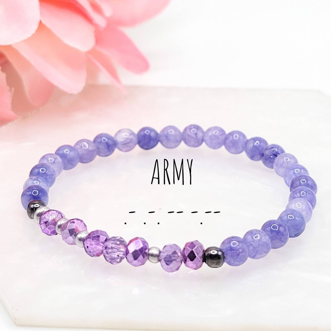 Army Fandom Morse Code Bead Bracelet - Kpop Inspired Jewelry - Etsy
