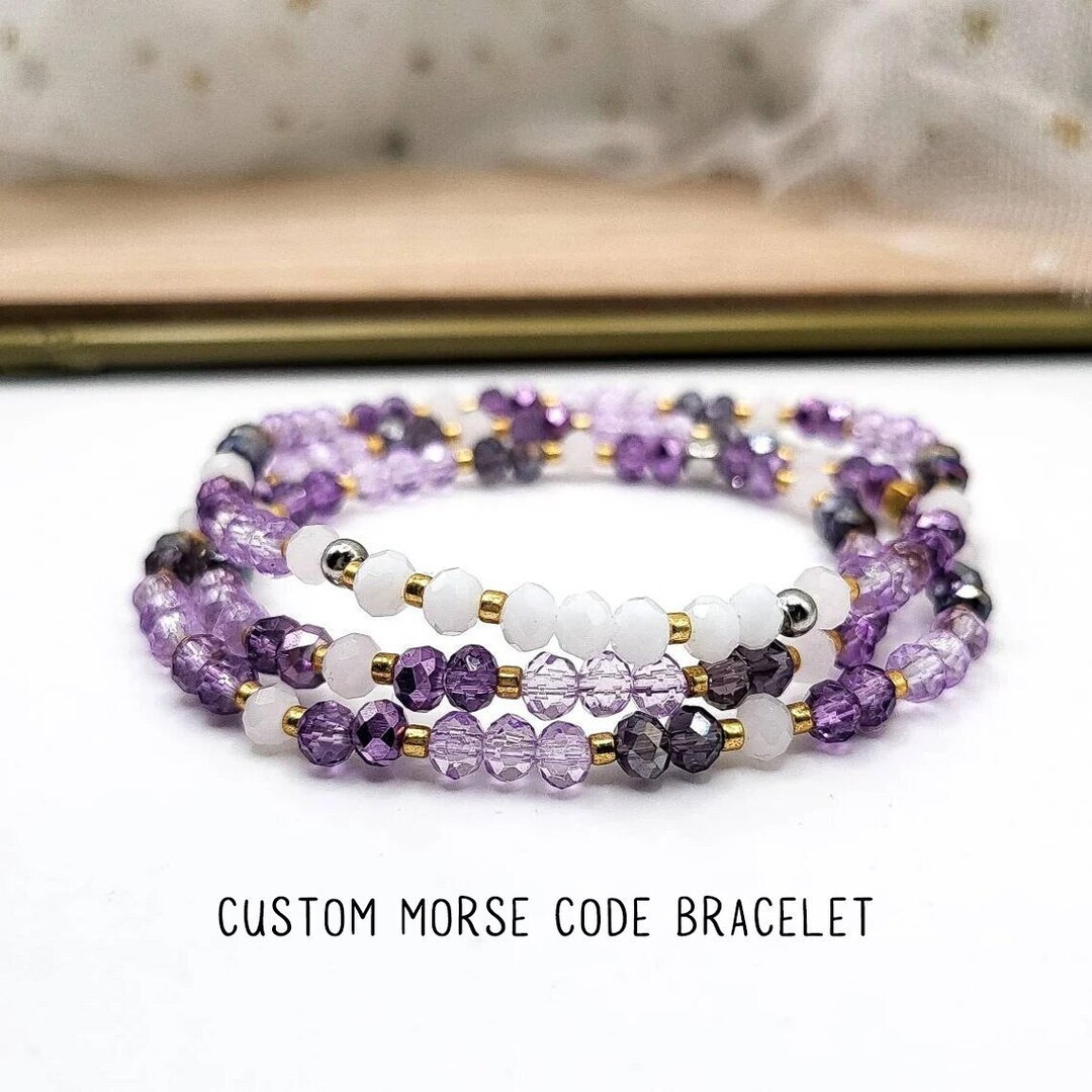 Custom Morse Code Beaded Bracelet: Personalized Name, Kpop Fan Gift - Etsy