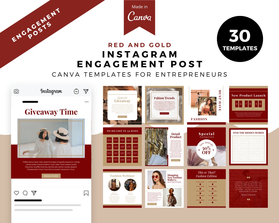 Red and Gold Instagram Posts, Instagram Post, Instagram Posts, Post ...