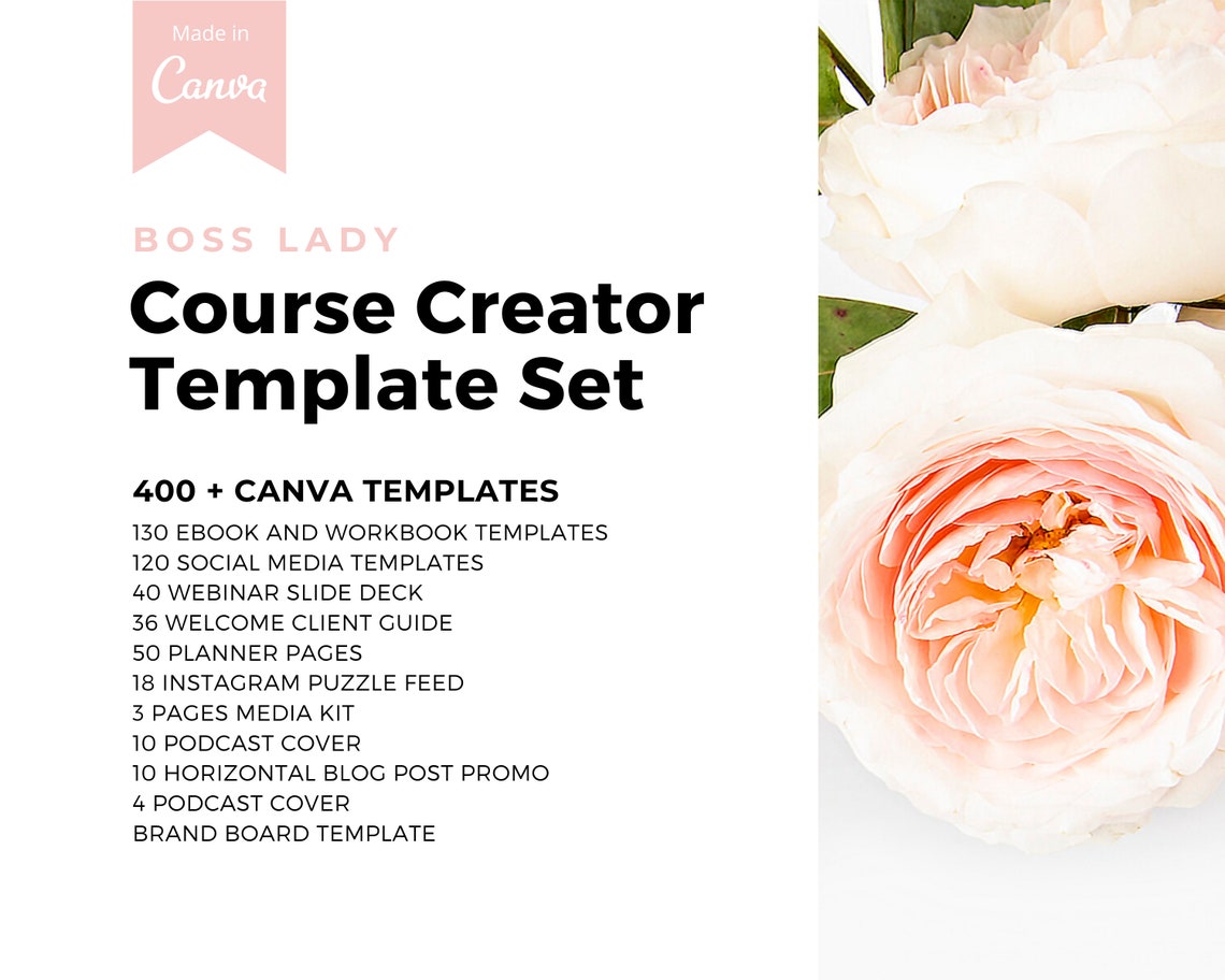 Boss Lady Template Bundle, Social Media Kit, Ebook Workbook Templates ...