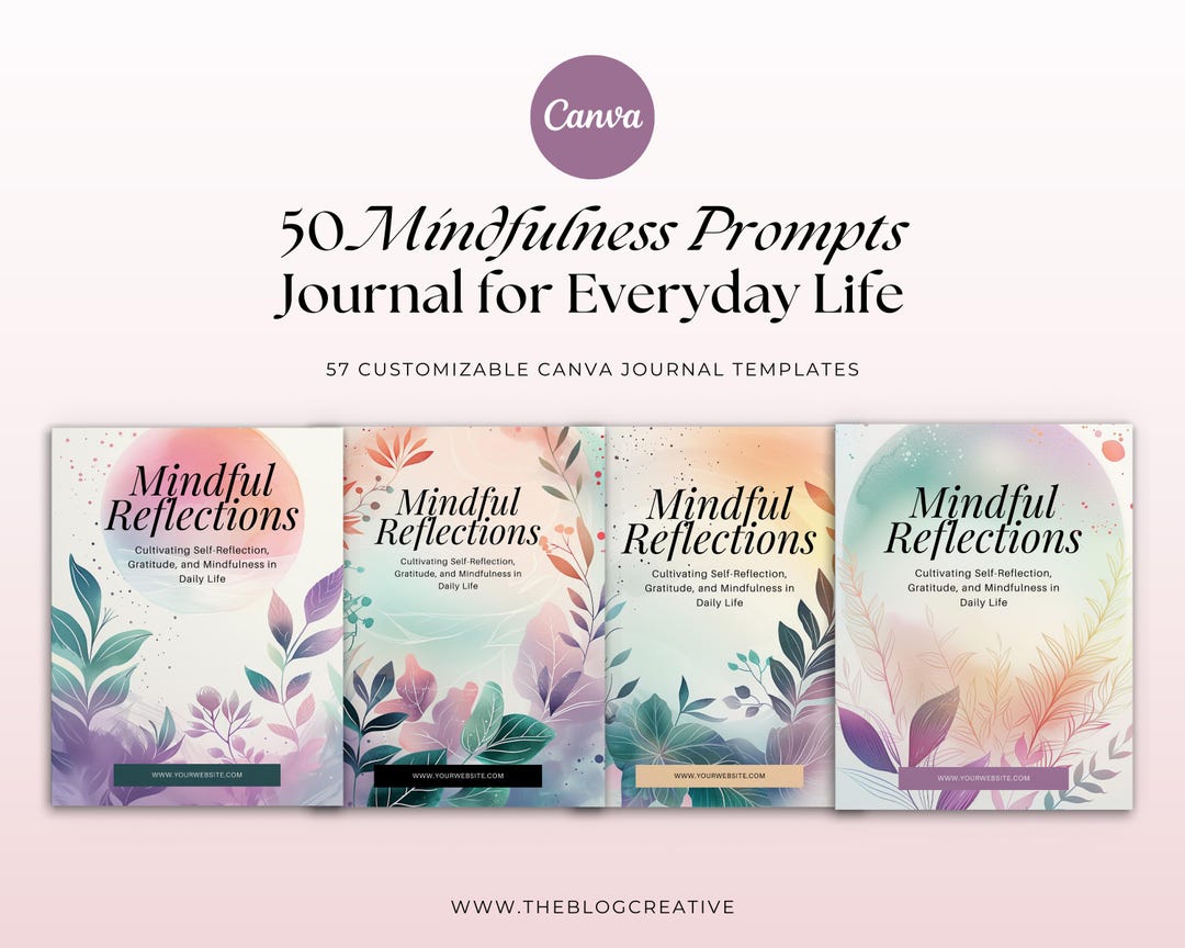 Mindfulness Journal Prompts, 50 Self Care Workbook Pages for Personal ...