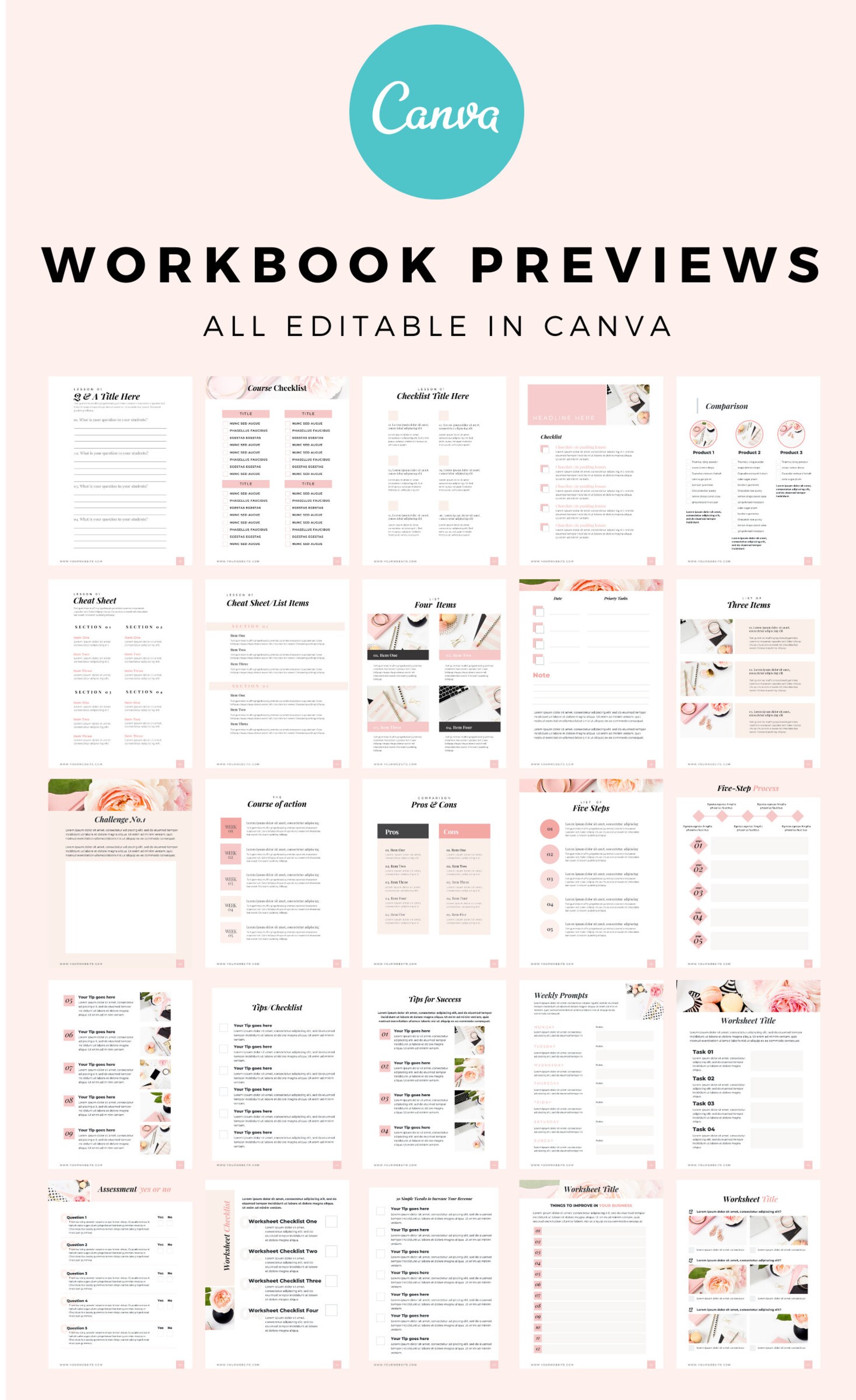 Boss Lady Mega Workbook Canva Template, Workbook Template, DIY Canva ...