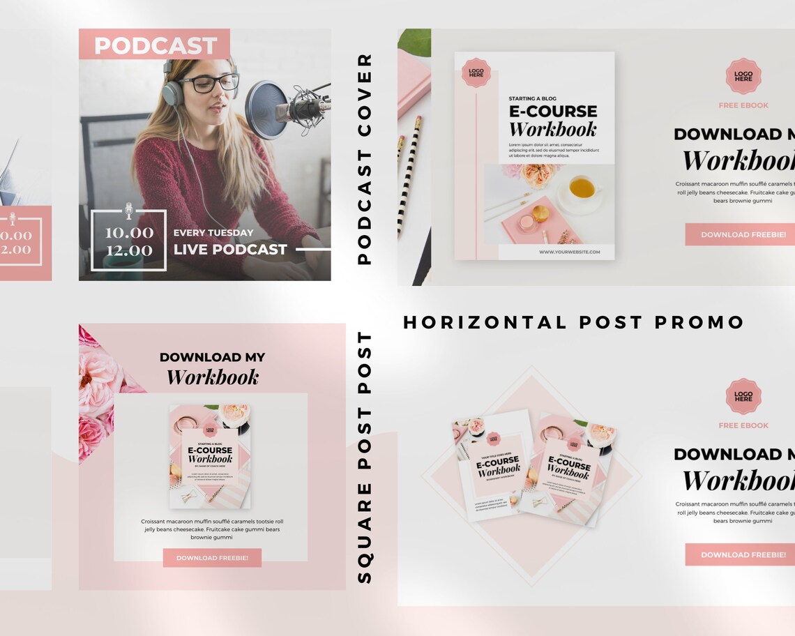Boss Lady Template Bundle, Social Media Kit, Ebook Workbook Templates ...