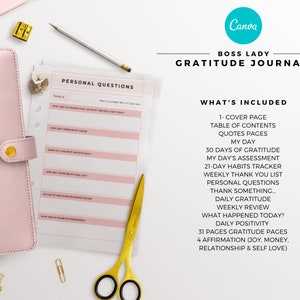 Gratitude Journal Planner, Happy Journal, Positive Inspiration, 30 Day ...