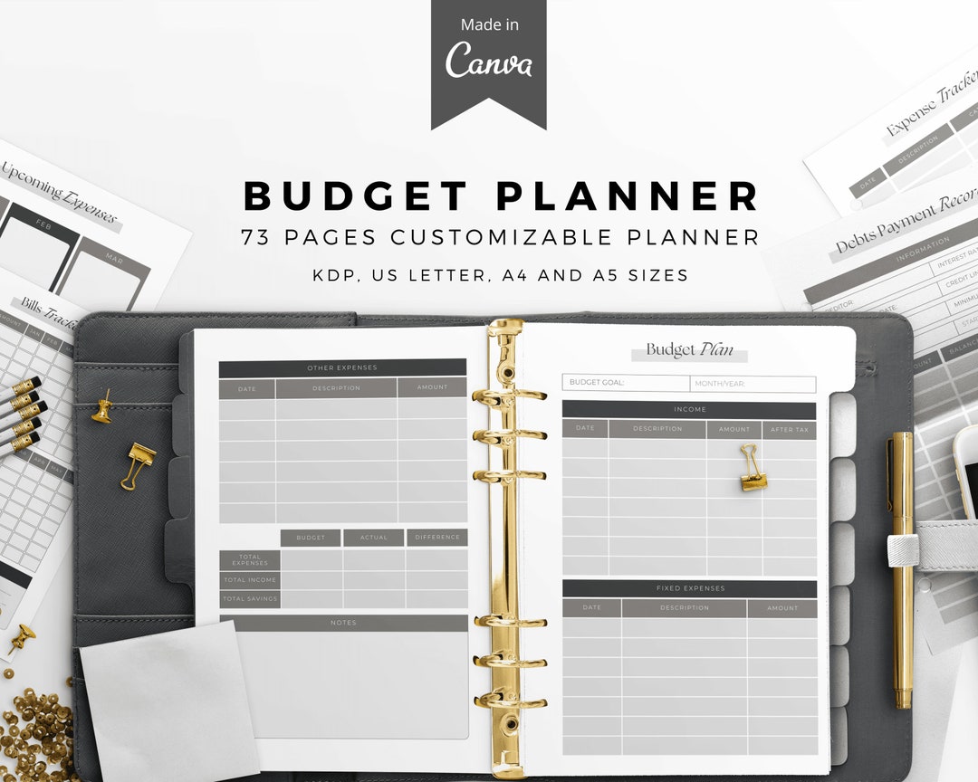 Canva Editable Budget, Finance Planner Canva Template, Budget Tracker ...