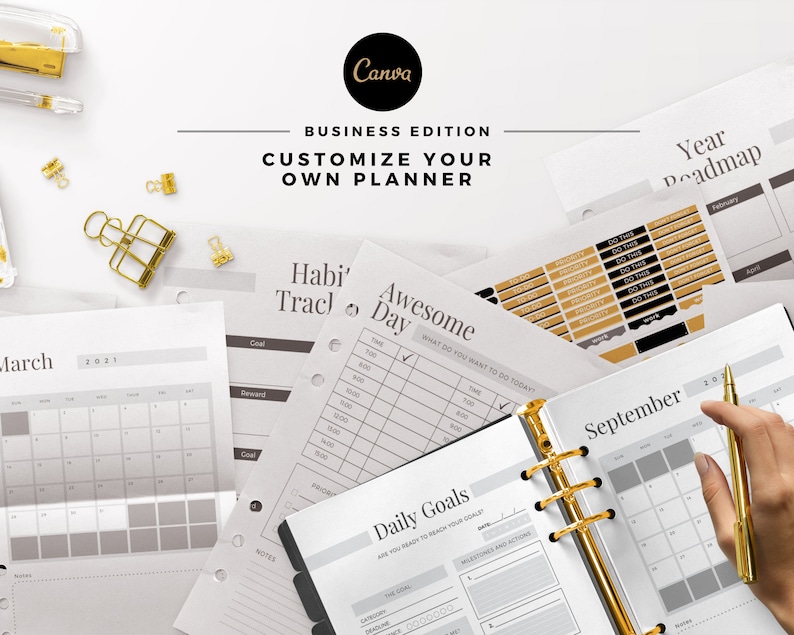 Customize Your Own Planner Template Canva Template DIY - Etsy