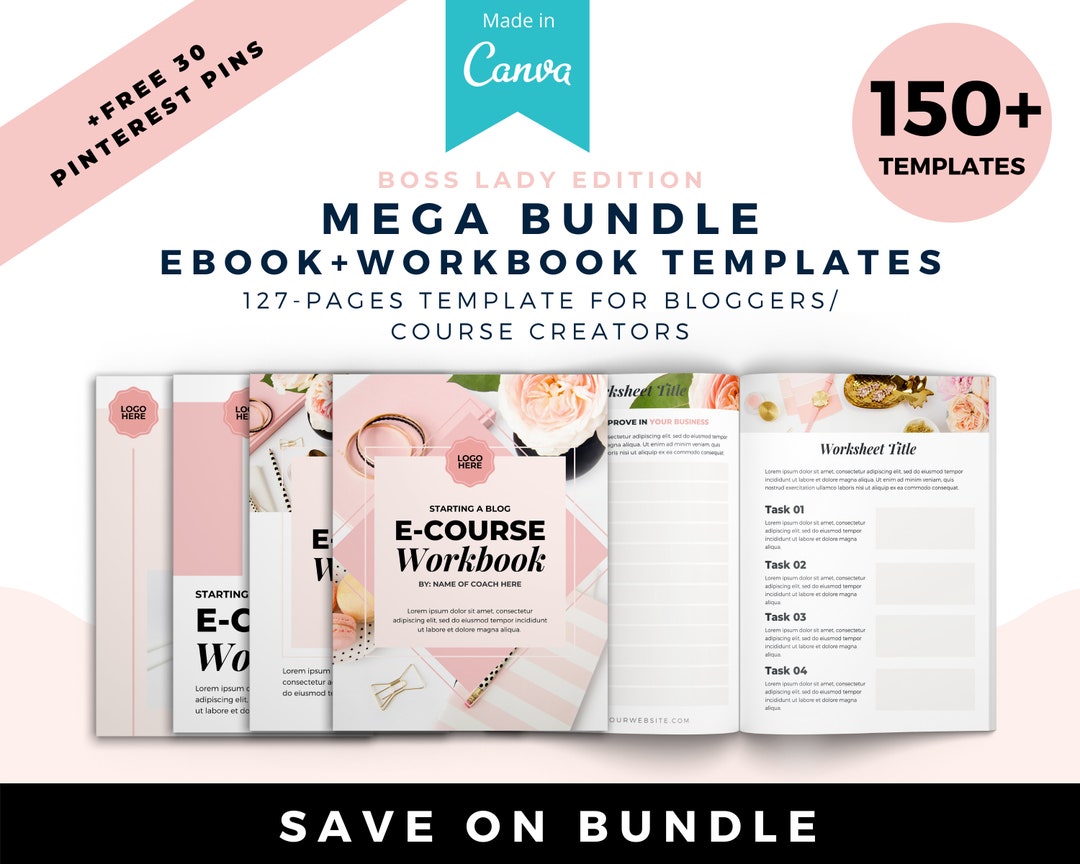 Boss Lady Mega Workbook Canva Template, Workbook Template, DIY Canva ...