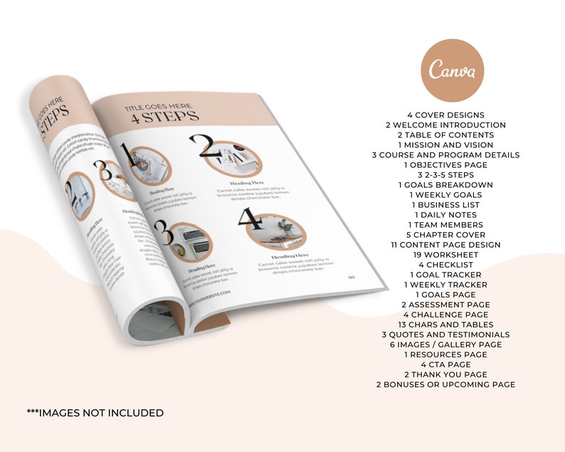 Canva Course Workbook Template, Editable Workbook Designs, Ebook Bundle ...