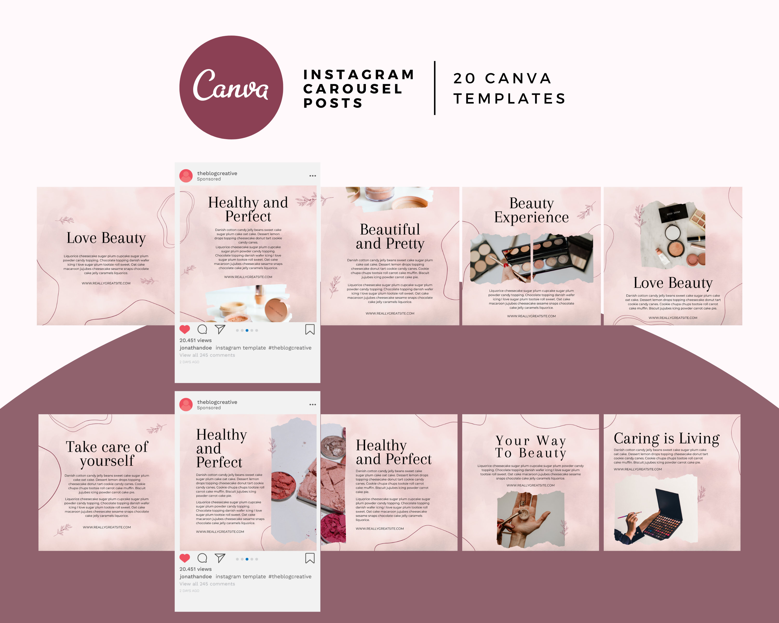 Beauty Instagram Carousel Template Instagram Post Instagram - Etsy